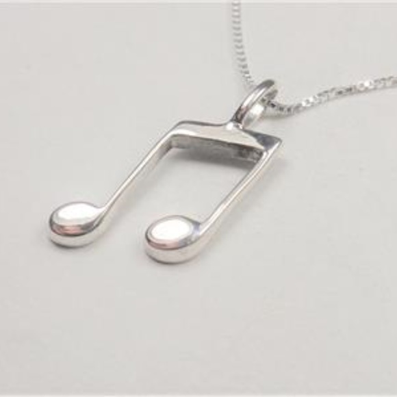 Jewelry | Sterling Silver Beamed Eighth Notes Music Necklace | Poshmark